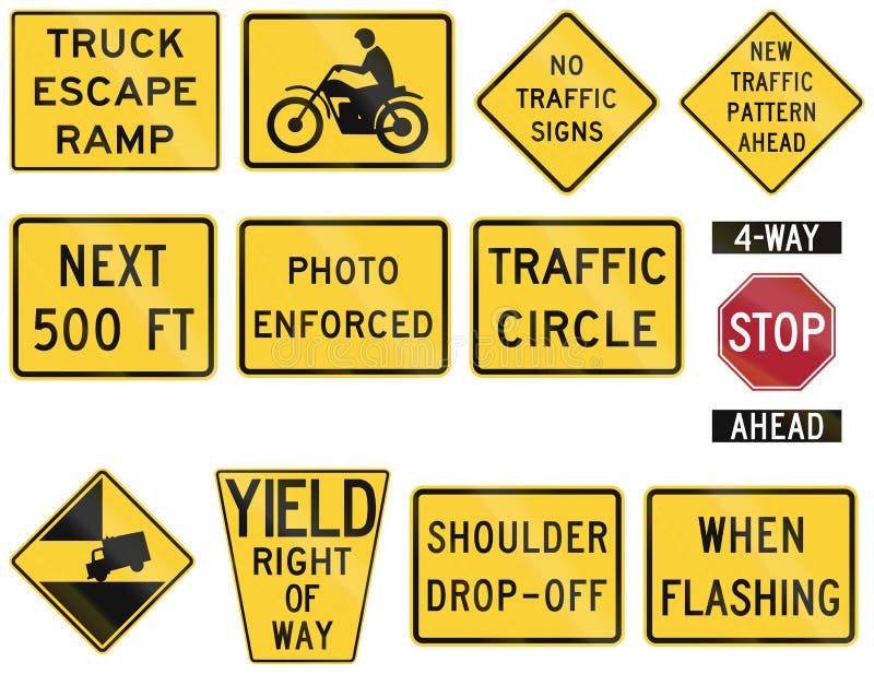 Usa Traffic Warning Signs Stock Illustrations – 529 Usa Traffic Warning ...