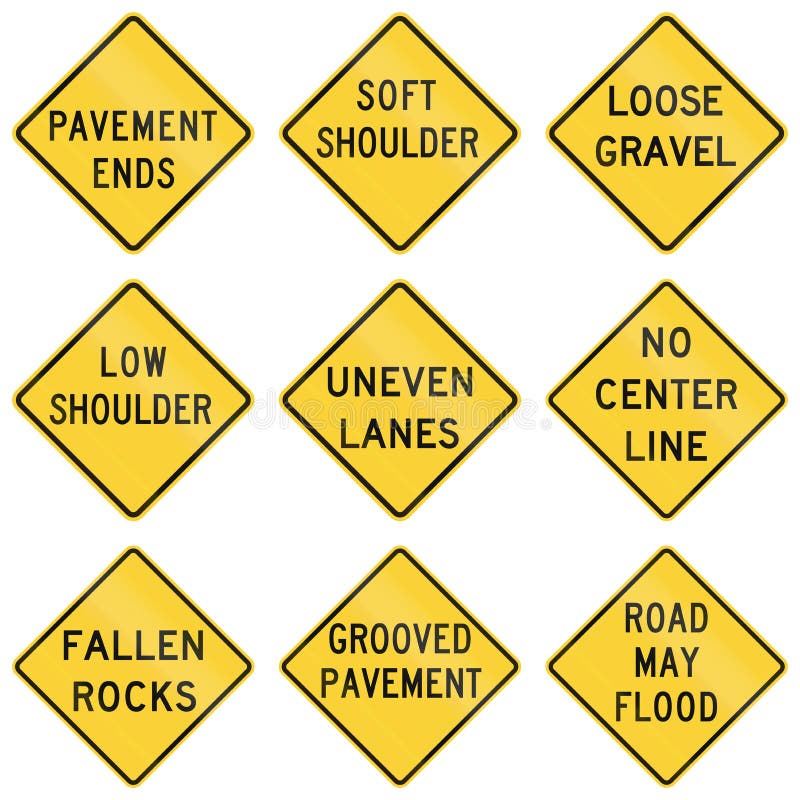 Temporary United States MUTCD Road Signs Stock Illustration ...