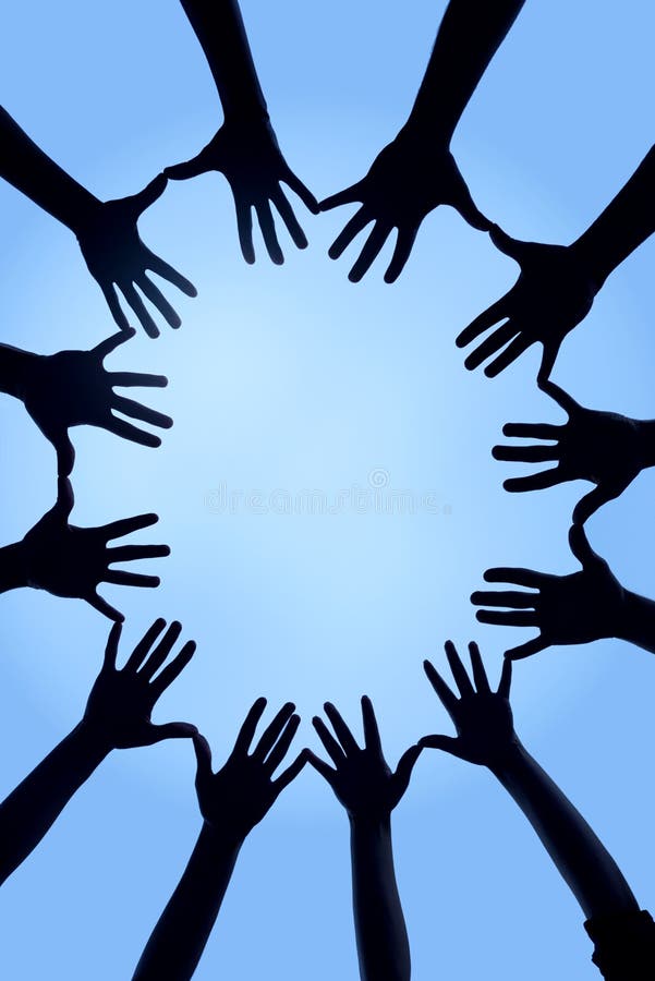 Uniting Together. Cropped Shot of a Group of Hands Spread Out Together ...