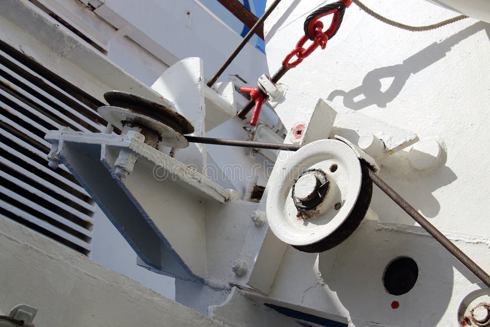 Units of the Boat Launching Mechanism on the Ship Stock Photo - Image ...