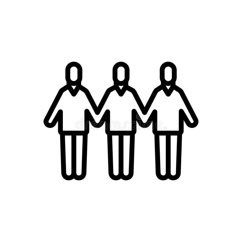 Black Line Icon for Units, Group and Team Stock Vector - Illustration ...