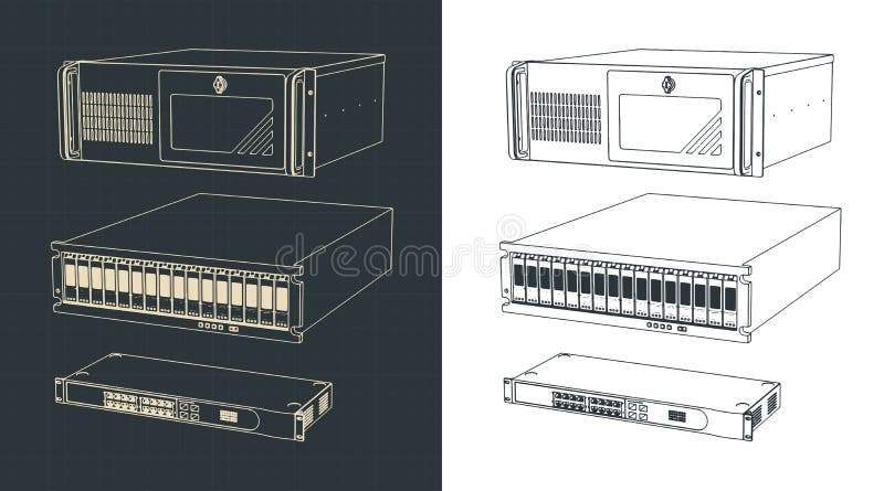 Server Rack Isometric Blueprints Stock Vector - Illustration of ...