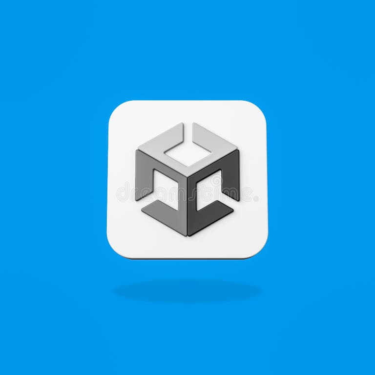 Unity App Icon on Flat Blue Background Editorial Photo - Illustration ...