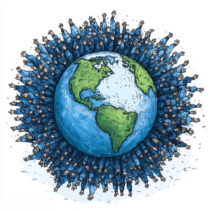 Unity Around the World stock illustration. Illustration of artwork ...