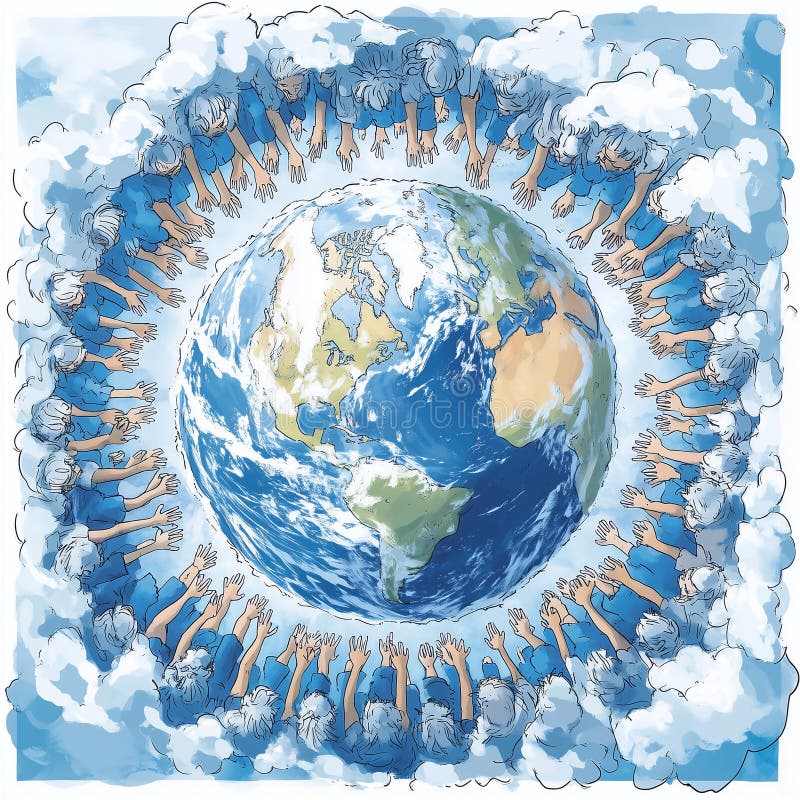 Unity Around the World stock illustration. Illustration of people ...