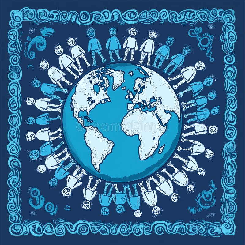 Unity Around the World stock illustration. Illustration of generation ...