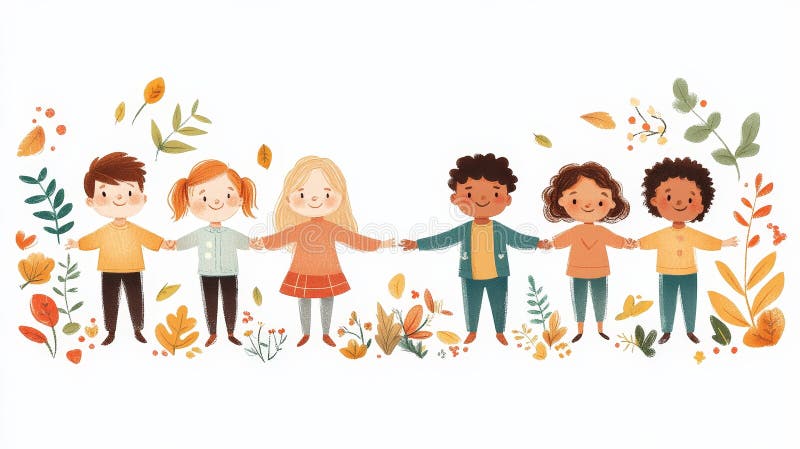 Unity among Children: Symbol of Togetherness Stock Illustration ...