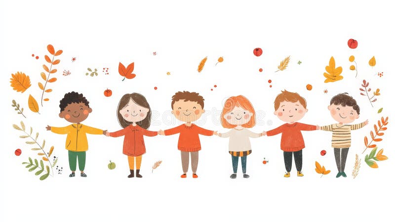 Unity among Children: Symbol of Togetherness Stock Illustration ...