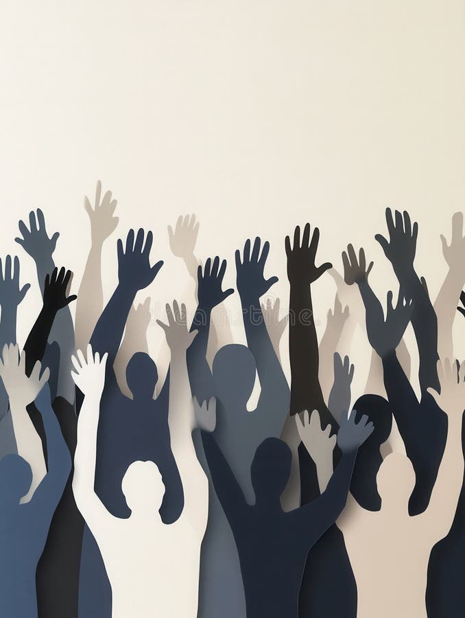 Unity and Collaboration Represented through Stylized Silhouettes of ...