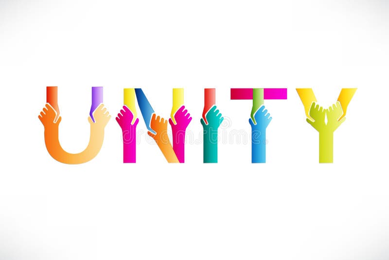 Handshake Unity Colorful Word Text Stock Vector - Illustration of ...