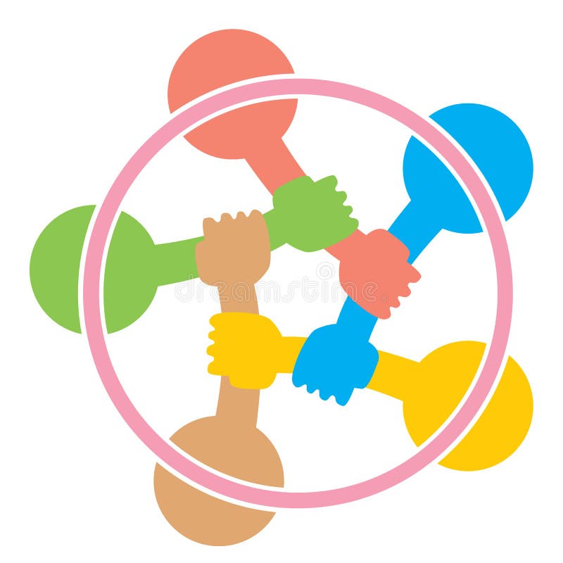 Unity - Colourful Hands Together Stock Illustration - Illustration of ...