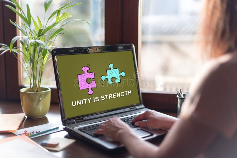 Unity Concept on a Laptop Screen Stock Photo - Image of business, unity ...