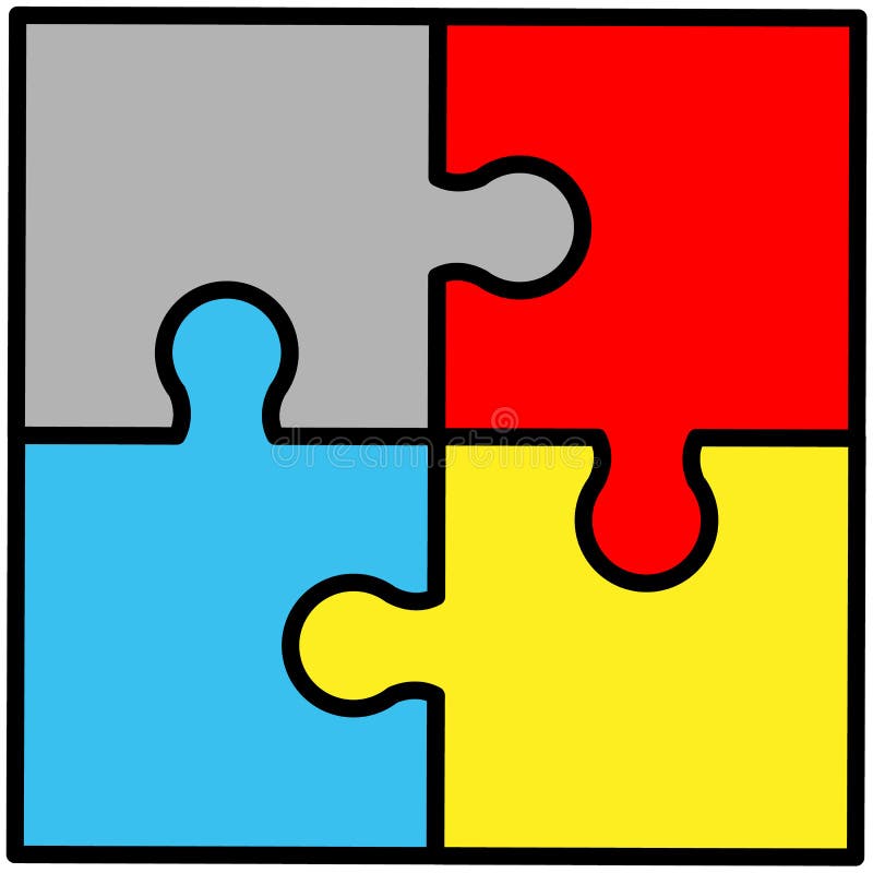 Unity Concept. Puzzle Pieces Connected Together Isolated Vector ...