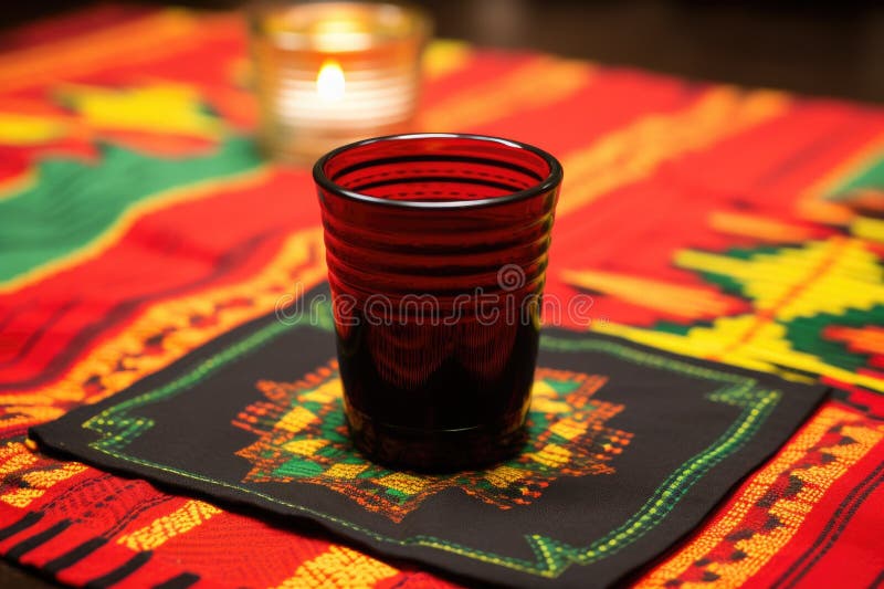 Unity Cup Filled with Water on a Kwanzaa Mat Stock Illustration ...