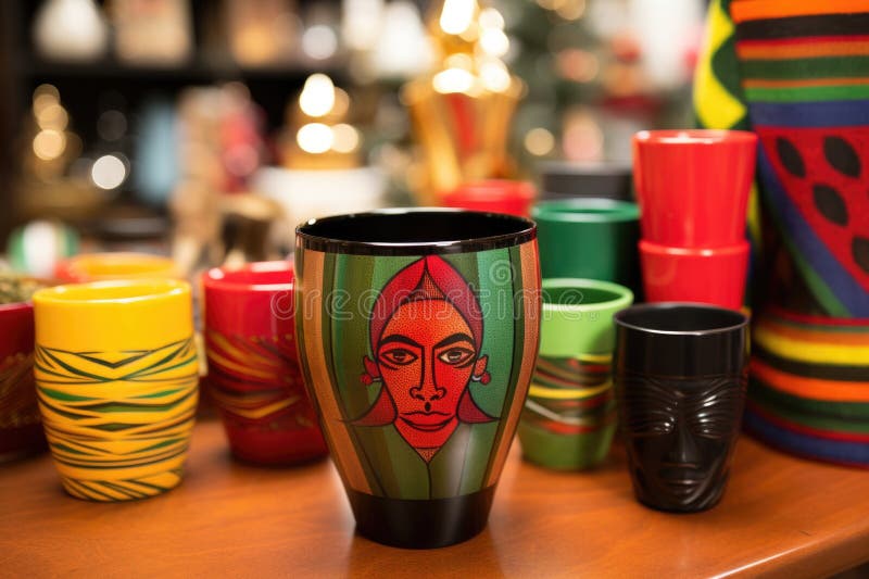 A Unity Cup Nestled within a Display of Colorful Kwanzaa Gifts Stock ...