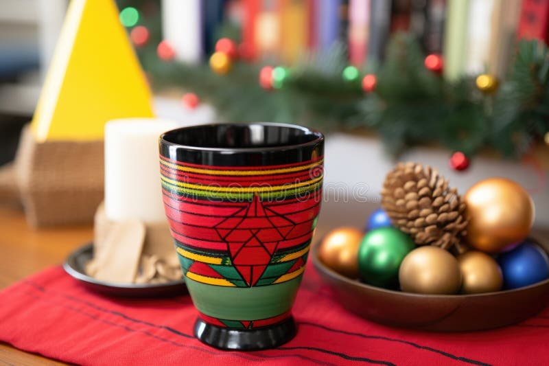 A Unity Cup Nestled within a Display of Colorful Kwanzaa Gifts Stock ...