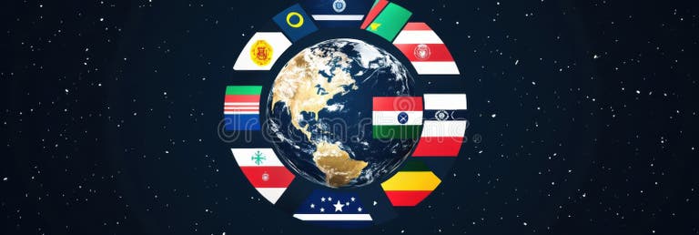 Unity and Diplomacy Represented through National Emblems and Flags ...