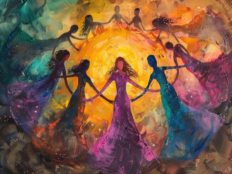 Unity in Diversity, a Dance of Colors and Silhouettes Stock ...