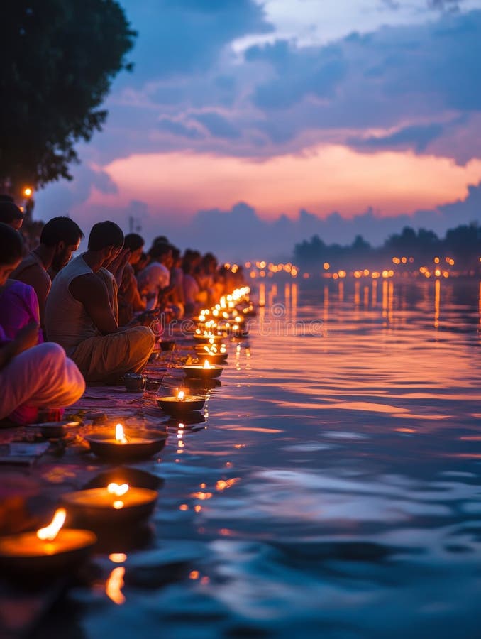 Unity in Diversity: a Dusk Gatheringthe Riverbank, Symbolizing Hope and ...