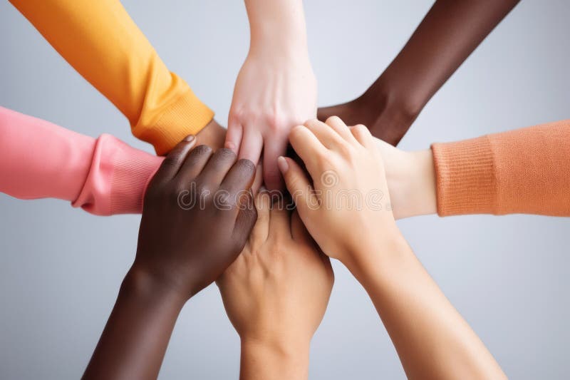 Unity in Diversity: Hands of Different Races Together, Business ...