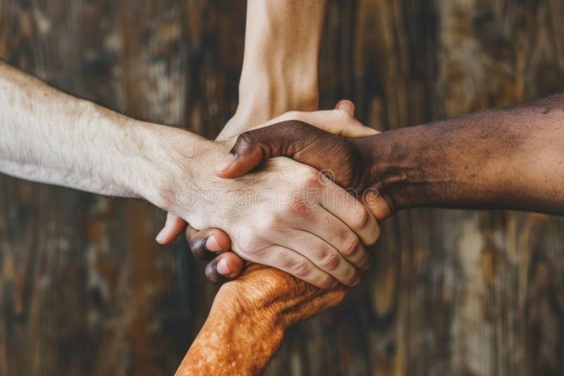 Unity and Diversity in Handshake Stock Illustration - Illustration of ...