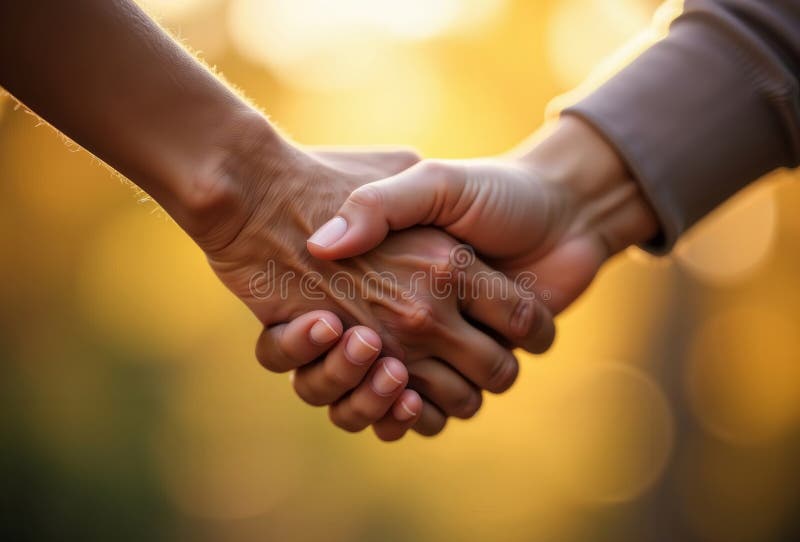 Unity in Diversity Handshake at Sunset, Generative Ai Stock ...