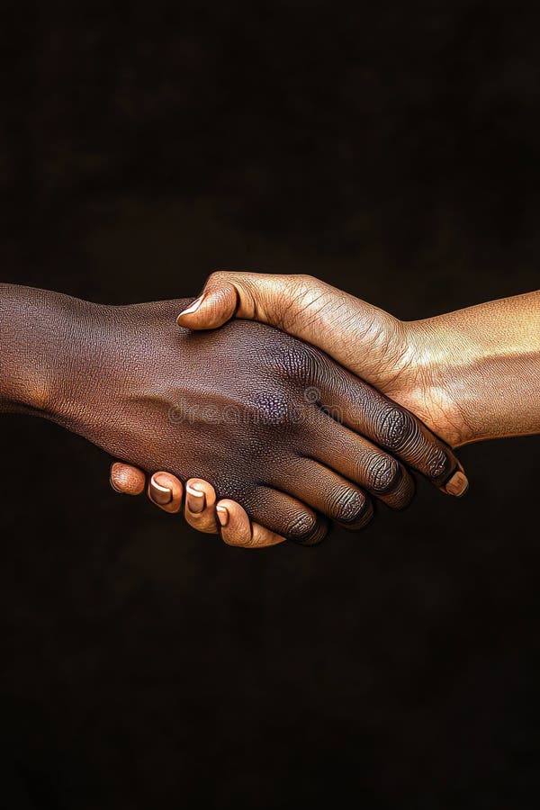 Unity in Diversity, Highlighting Texture of Two Hands Shaking ...