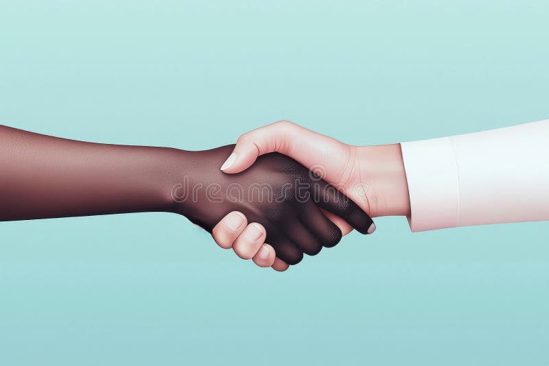 Unity Diversity Interracial Handshake Partnership Cooperation ...