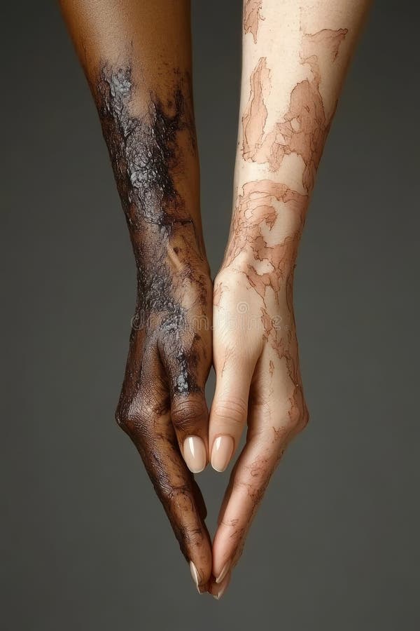 Unity and Diversity Two Hands, Different Skin Tones, Interlocked in a ...