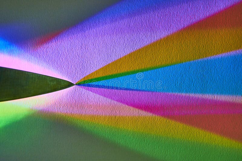 Rainbow Spectrum and Shadow Play on Textured Surface Stock Photo ...