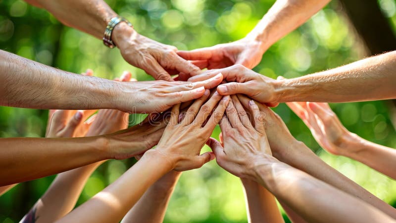 Hands Stack, Epitomizing Unity and Teamwork, Fostering Collective ...