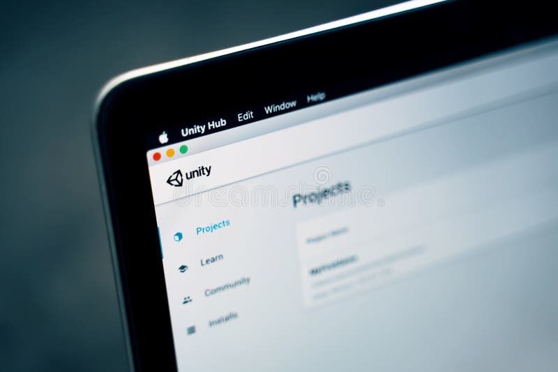 Unity game engine editorial photo. Image of developer - 196260491