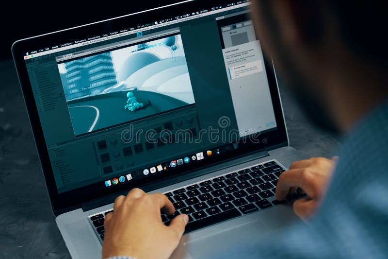 Unity game engine software editorial image. Image of display - 194613380