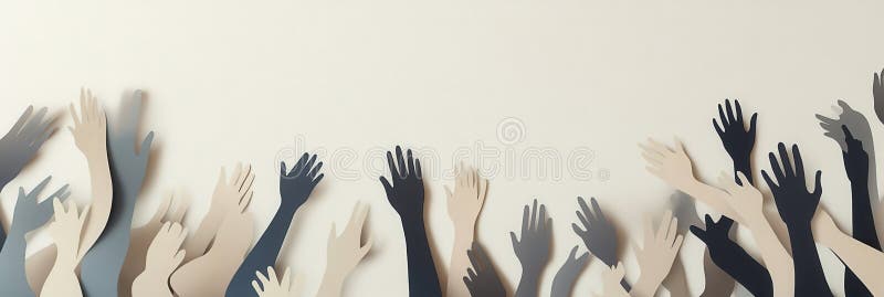 Unity through Hands Raised in Celebration and Support Illustrating ...