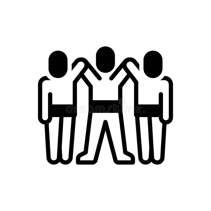 Black Solid Icon for Unity, Fellow and Brotherhood Stock Illustration ...