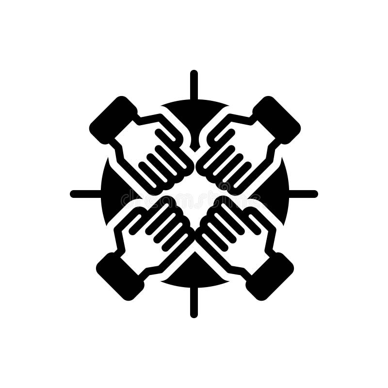 Black Solid Icon for Unity, Oneness and Union Stock Vector ...