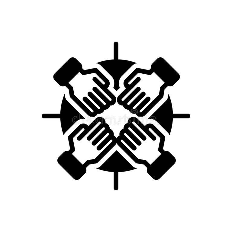 Black Solid Icon for Unity, Oneness and Union Stock Vector ...