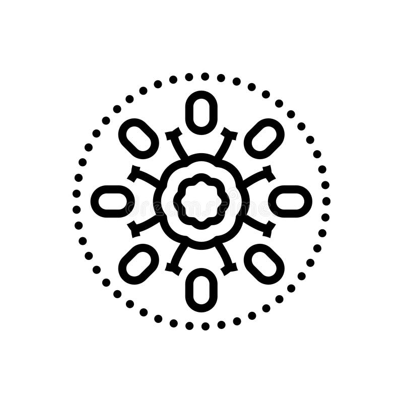 Black Line Icon for Unity, Oneness and Teamwork Stock Vector ...