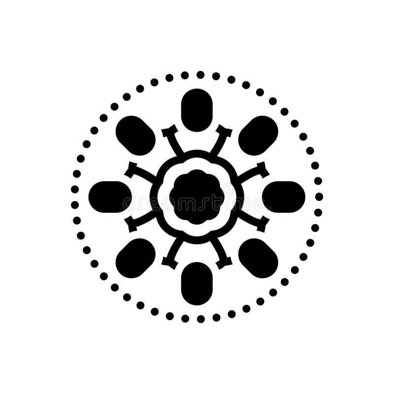 Black Solid Icon for Unity, Oneness and Custer Stock Illustration ...