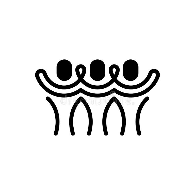 Black Solid Icon for Unity, Oneness and Union Stock Illustration ...