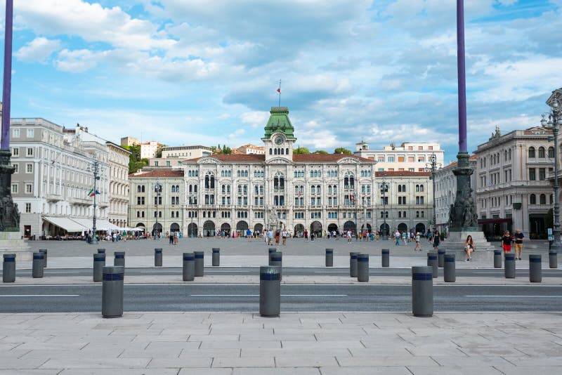 Unity of Italy Square in Trieste, Italy Editorial Stock Photo - Image ...
