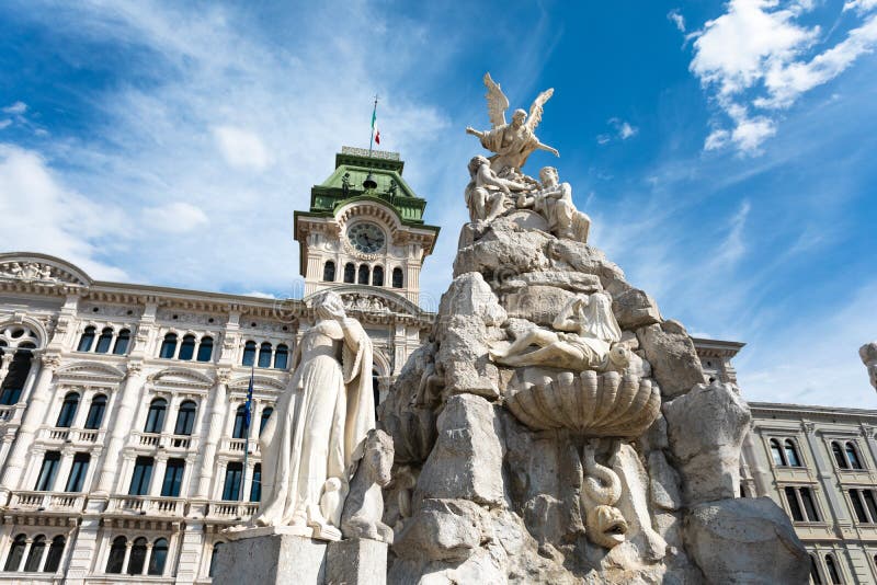 Unity of Italy Square in Trieste, Italy Stock Image - Image of unita ...