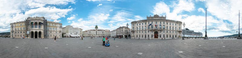 Unity of Italy Square in Trieste, Italy Editorial Stock Photo - Image ...
