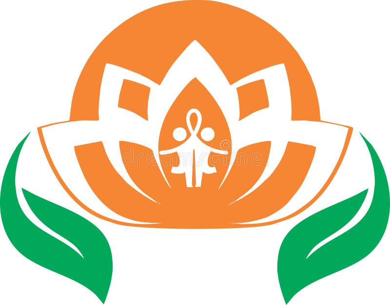 Unity Logo with Lotus and Hands Stock Illustration - Illustration of ...