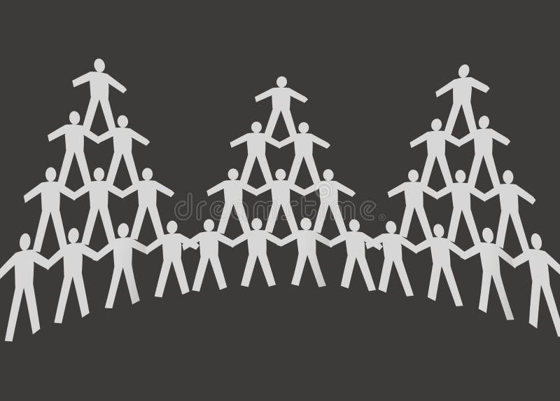 Unity of Many Paper People Standing Together Creating a Long Human ...