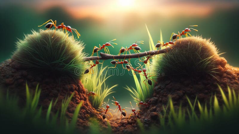 Unity in Nature and Ant Architects: Ants Uniting Over Mossy Divide ...