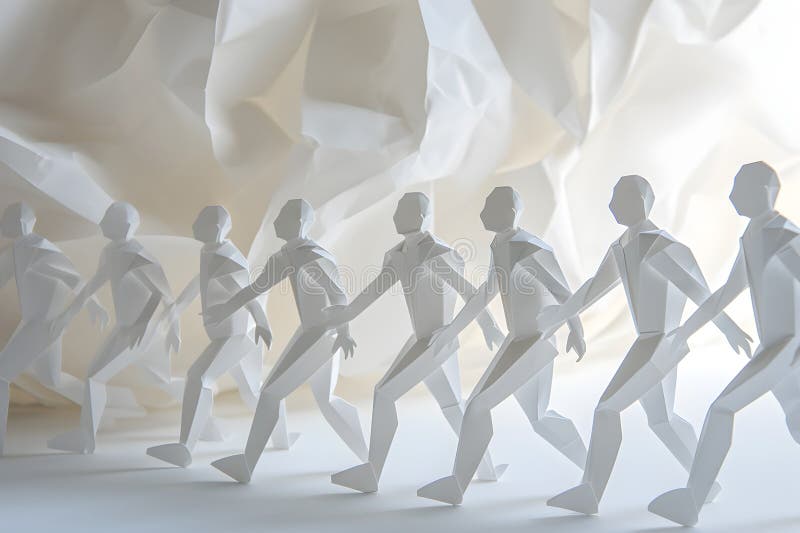 Unity of Paper Human Team Work Stock Illustration - Illustration of ...