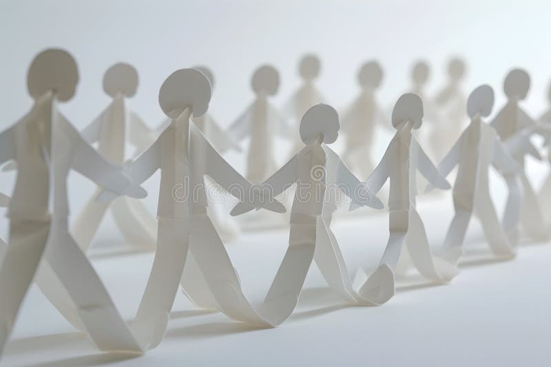 Unity of Paper Human Team Work Stock Illustration - Illustration of ...