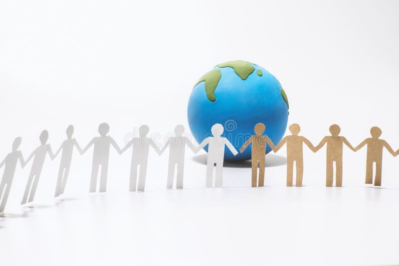 Unity of People and the Earth Symbol Stock Photo - Image of globe ...