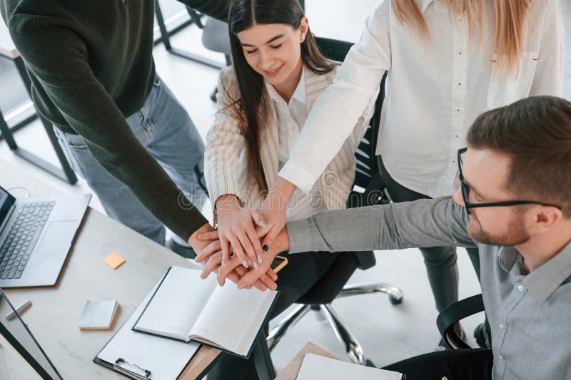 Unity of the People. Successful Team are Working Together in the Office ...